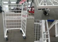 China Folding Nestable Roll Cage Container Wire Mesh Security Roll Pallet Trolley 500kg for sale