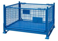 China OEM Folding Empty Mesh Stillages For Lifting 1500Kg Powder Coated Finish for sale