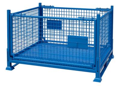 China OEM Folding Empty Mesh Stillages For Lifting 1500Kg Powder Coated Finish for sale
