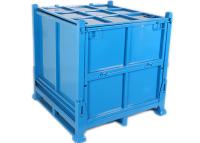 China 1500kg Heavy Duty Metal Pallet Cage Collapsible Stillage Bin 1200x1000x900mm for sale