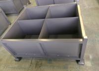 China ODM Rigid Metal Metal Pallet Cage Stackable Stillage Bins 4 Partitions For Storage for sale