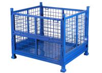 China Heavy Duty Wire Mesh Stackable Pallet Cage 1000kg 4 Way Forklift Access for sale