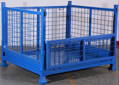 China Collapsible Wire Mesh Pallet Cage 1000kg Stackable Stillage for Warehouse Storage for sale