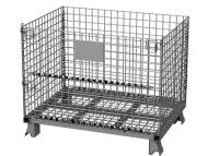 China Folding Anti Curve Wire Mesh Pallet Cage Euro 800x600mm 500kg Stackable for sale