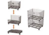 China Collapsible Welded Wire Mesh Pallet Cages 1000x800 for sale