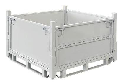 China Anti Tip Stillage Crates Steel Pallet Cages 1140x1140mm Collapsible for sale