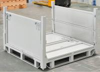 China Anti Tip Stillage Crates Steel Pallet Cages 1140x1140mm Collapsible for sale