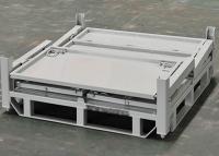 China Heavy Duty Collapsible Storage Stillage Pallet Tubs With Half Drop Gate Powder Coated for sale