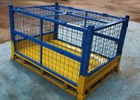 China Collapsible Pallet Rack Cage Lockable Stillage 1000kg Capacity for Warehouse Storage for sale