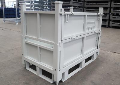 China 1.5 Ton Metal Pallet Stillage Cage Collapsible Storage Bins 4 Way Forklift Entry for sale