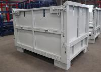 China Reusable Steel White Stillage Crate Stacking 4 High Collapsible Warehouse for sale