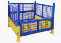 China Collapsible Wire Mesh Pallet Container 1200x1000mm 1000kg Capacity Powder Coated for sale