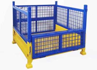 China Collapsible Wire Mesh Pallet Container 1200x1000mm 1000kg Capacity Powder Coated for sale