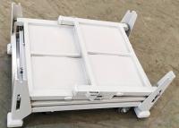 China 500kg White Metal Pallet Cage Warehouse Stillages Trolley with Wheels Stackable for sale
