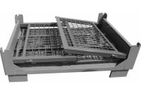 China Industrial Mesh Collapsible Pallet Cage Brick Pallet Lifting Cage Four Sided for sale