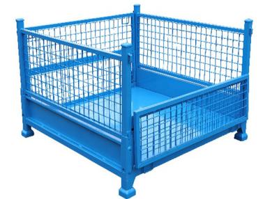 China Foldable Wire Mesh Pallet Cage Stackable Stillage 1500kg Load Capacity 1200x1000mm for sale