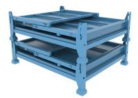 China Steel Lifting Pallet Storage Box Stackable Stillages Bins For Waste Material 1.5T Load for sale