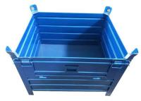 China Rigid Corrugated Steel Containers Bins With Half Drop Gate 1T Load for sale