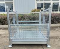 China Welded Steel Pallet Cage 1200x1000mm Mesh Sides Sheet Base 1500kg Capacity for sale