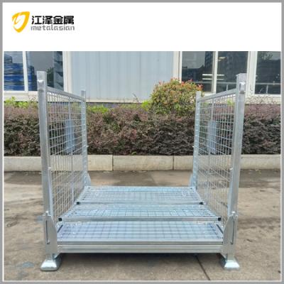 China 1000kg Foldable Steel Stillage Pallet Cage 1200mm Height Industrial Storage for sale