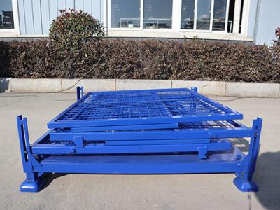 China Jiangze JZ-006 Foldable Wire Mesh Pallet Cage 500-1000kg Capacity for Warehouse Storage for sale