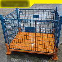 China 2-4 Layers and Blue Wire Mesh Pallet Cage with Move Structure for sale