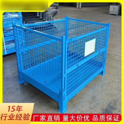 China 1000kg Foldable Wire Mesh Pallet Cage with Wheels for Warehouse Storage for sale