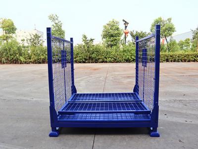 China Collapsible Pallet Cage 50kg 2000kg Load Capacity Powder Coating Galvanized Mesh 50mm x 50mm for sale