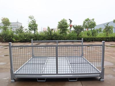 China Customizable Galvanized Steel Collapsible Pallet Cage For Effortless Transport for sale