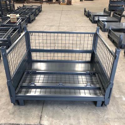 China Customized Steel Collapsible Pallet Cage With Padlock Locking System for sale