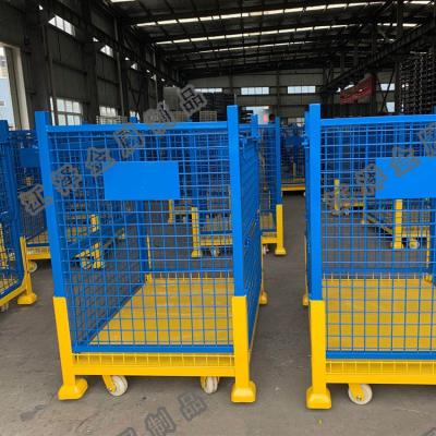 China Steel Collapsible Pallet Cage Load Bearing 500kg-2000kg Custom Size Foldable Stackable for sale