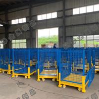 China Steel Collapsible Pallet Cage Load Bearing 500kg-2000kg Custom Size Foldable Stackable for sale