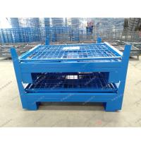 China Collapsible Pallet Cage Steel 50mm Mesh Stackable 500kg-2000kg Load Bearing ISO9001 CE for sale