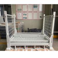 China Galvanized Steel Collapsible Pallet Cage Powder Coated Folding Stackable Transport Solution for sale