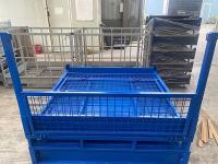 China Warehouse Storage Wire Mesh Pallet Cage With Electrostatic Spraying Galvanized Surface Treatment for sale