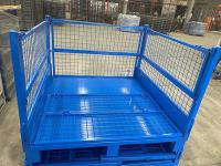 China Warehouse Storage Wire Mesh Pallet Cage With Electrostatic Spraying Galvanized Surface Treatment for sale