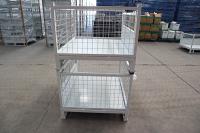 China Space Saving Galvanized Wire Mesh Pallet Cage For Warehouse Storage Solutions for sale