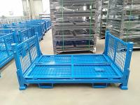 China Collapsible Pallet Cage 1000-2000kg Load Bearing Powder Coated Galvanized Steel Foldable for sale