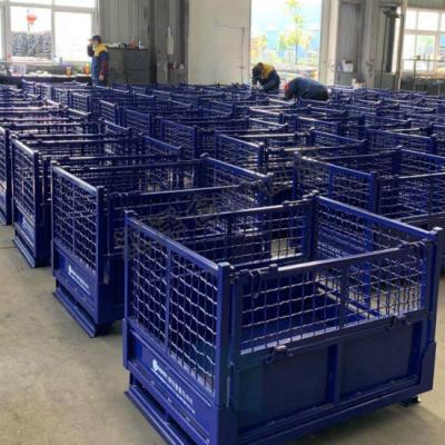 China Collapsible Pallet Cage 1000-2000kg Load Bearing Stackable Steel Storage for sale
