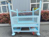 China Foldable Mesh Powder Coating Metal Pallet Cage For Warehouse Logistics for sale