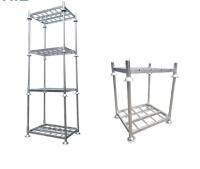 China Heavy Duty Steel Wire Mesh Nestainer Storage Racks 1000kg Loading Capacity 4 Level Stackable for sale