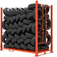 China Adjustable Heavy Foldable Steel Stacking Pallet Detachable Metal Storage Tyre Rack for sale