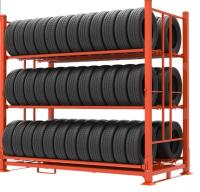 China Adjustable Heavy Foldable Steel Stacking Pallet Detachable Metal Storage Tyre Rack for sale