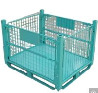 China Powder Coated Steel Stillage Pallet Cage 800mm Depth Foldable for sale