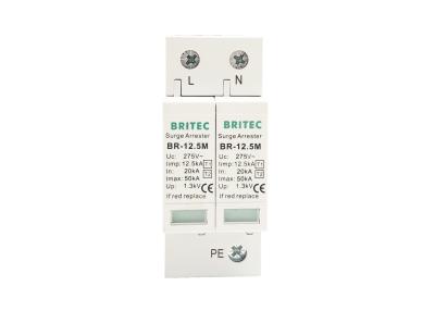 China BR-12.5M-275 2P Commercial Type 1+2 Surge Protection Device 20kA 275V Single Phase for sale