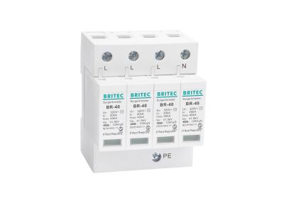 China IEC61643 40KA 4-Pole AC Surge Protective Device with 20kA Nominal Current and 25ns Response Time for sale