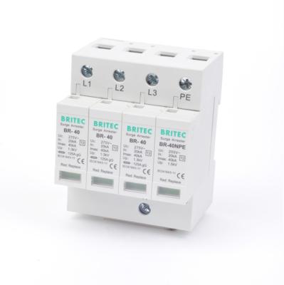 China BR-40 3P+1 40kA Lightning Arrestor Thunder Surge Protector Device T2 spd for sale
