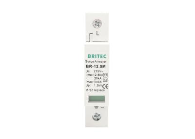 China AC Power Surge Protection Device 220V SPD Type 1+2 Lightning Arrester 12.5kA Indoor for sale