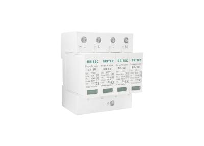 China 3 Phase 5kA 275V Type 1+2 Surge Protector SPD 4 Pole Plug-in for Industrial Power for sale