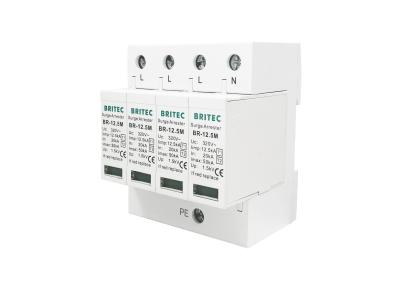 China Type 1+2 Surge Protector Against Lightning AC Power 4 Pole Surge Suppressor for sale
